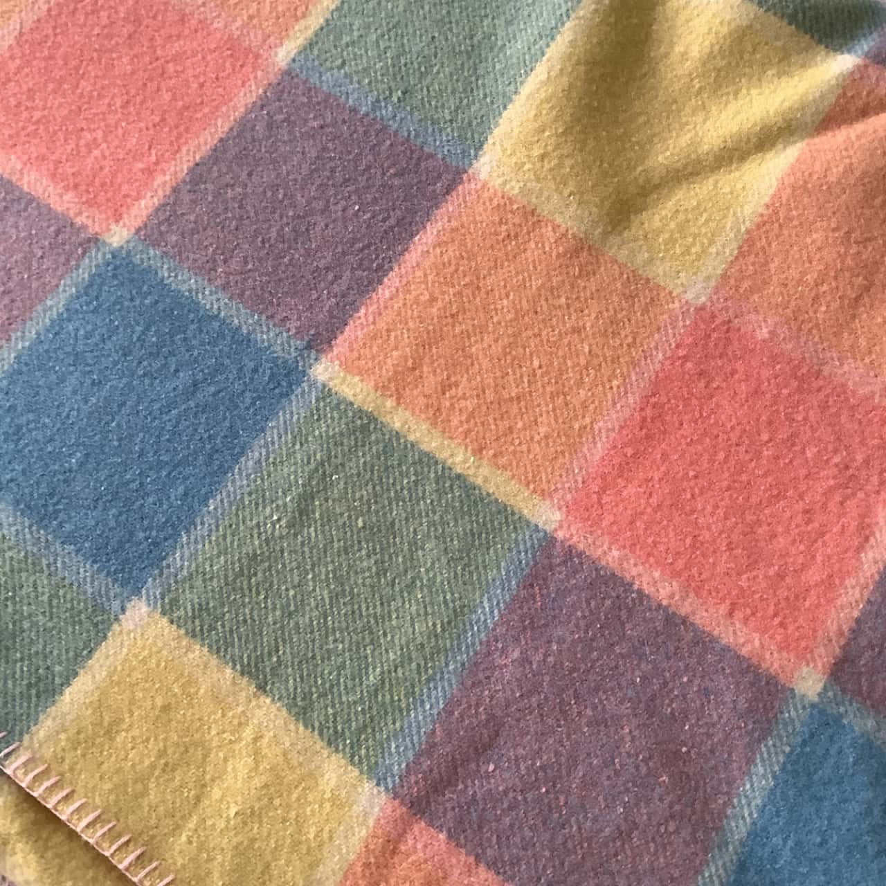 Invicta, All Pure Wool Single Bed Vintage Blanket.