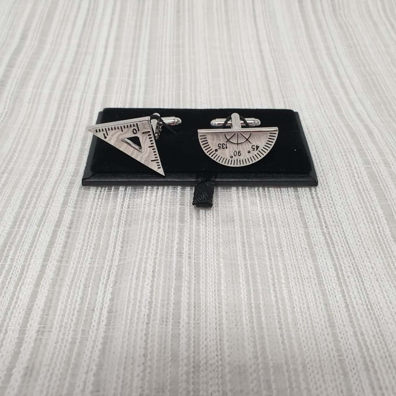 Super Classy Unisex Maths Geometric Protractor & Set Square Cuff Links ...