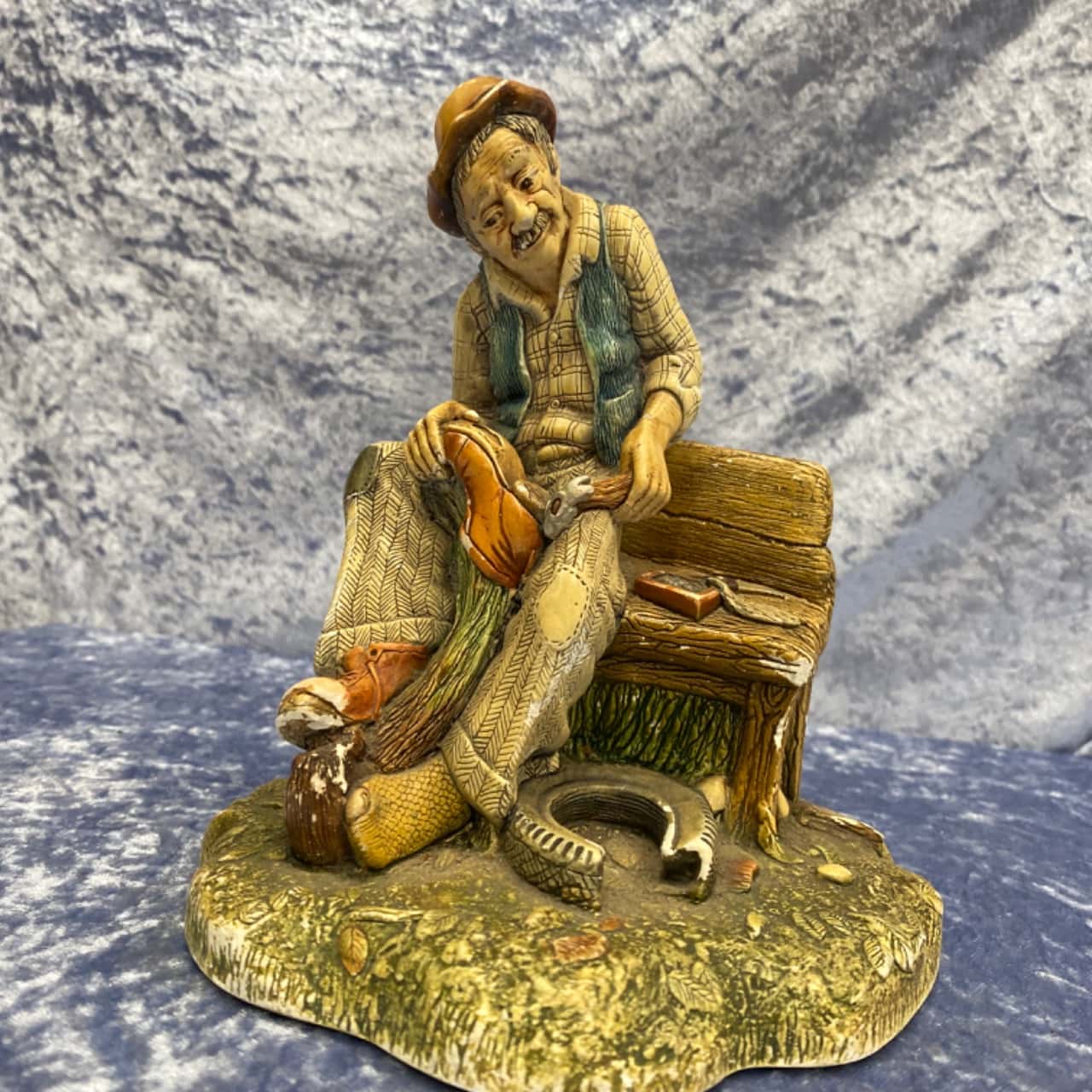 Vintage English Shoe Mender Statue Hand-Painted