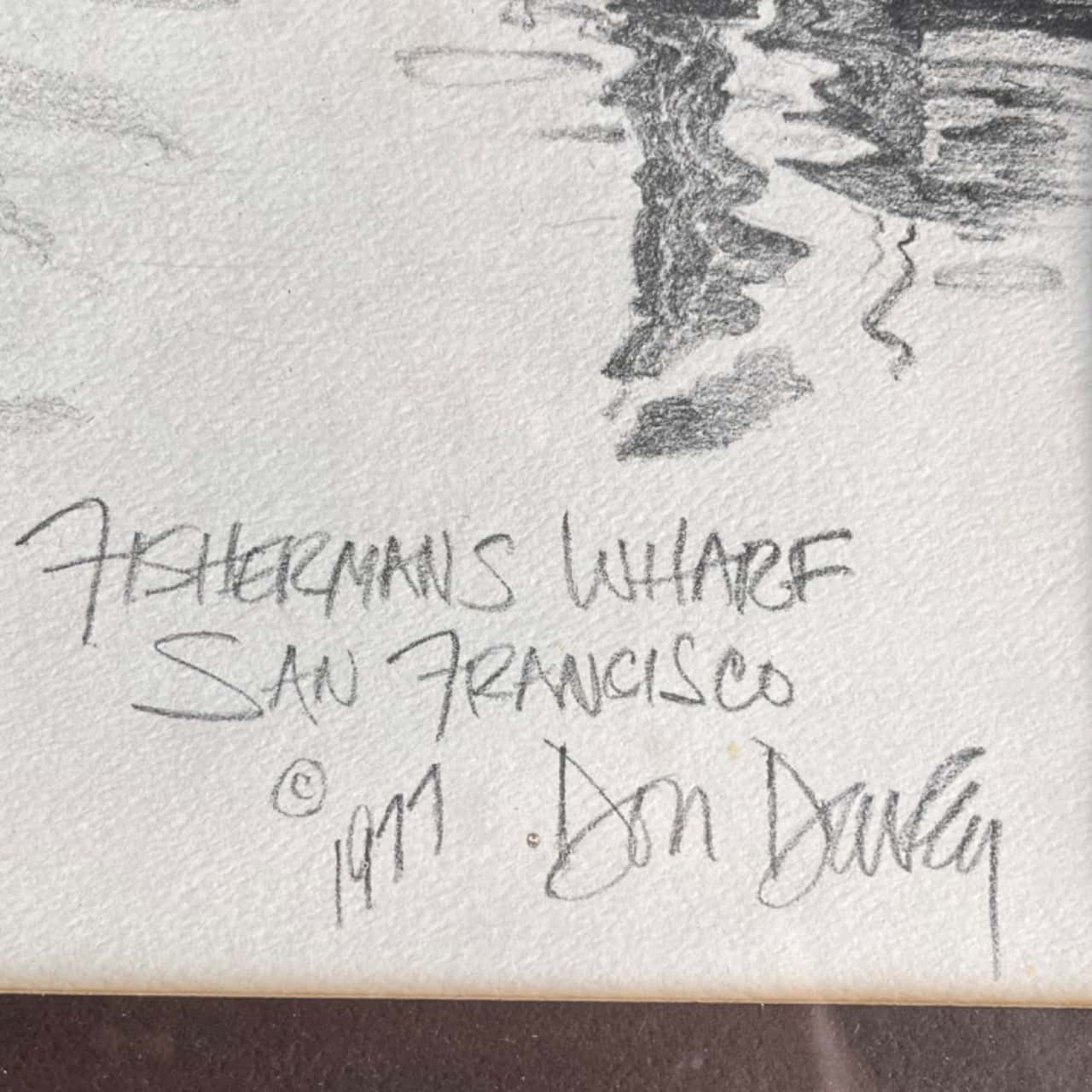 ART - DON DAVEY Fishermans WHARF San Francisco Signed 1977 Print 10 x 13
