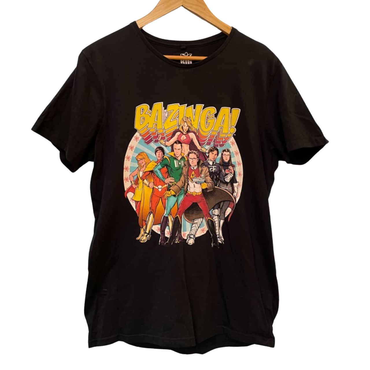 Mens Size L Black / Multicoloured Vintage the Big Bang theory Bazinga ...