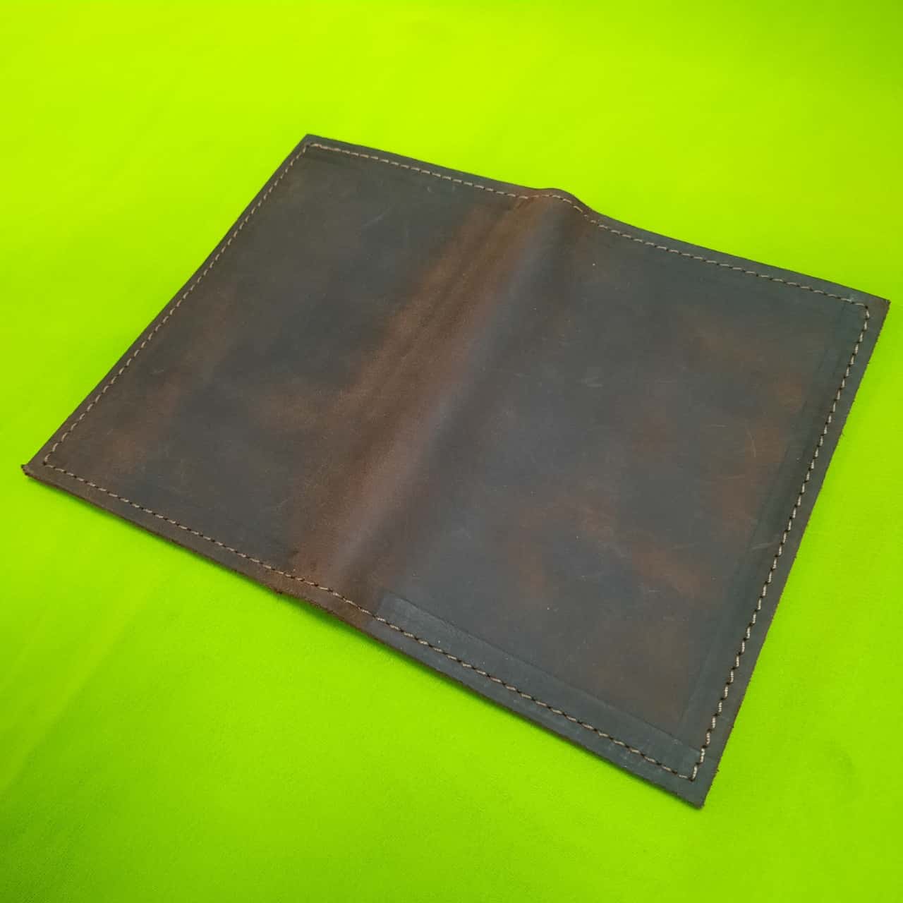 Men's Small Leather Good Wallet Card Slot Hide Suede Brown (s)