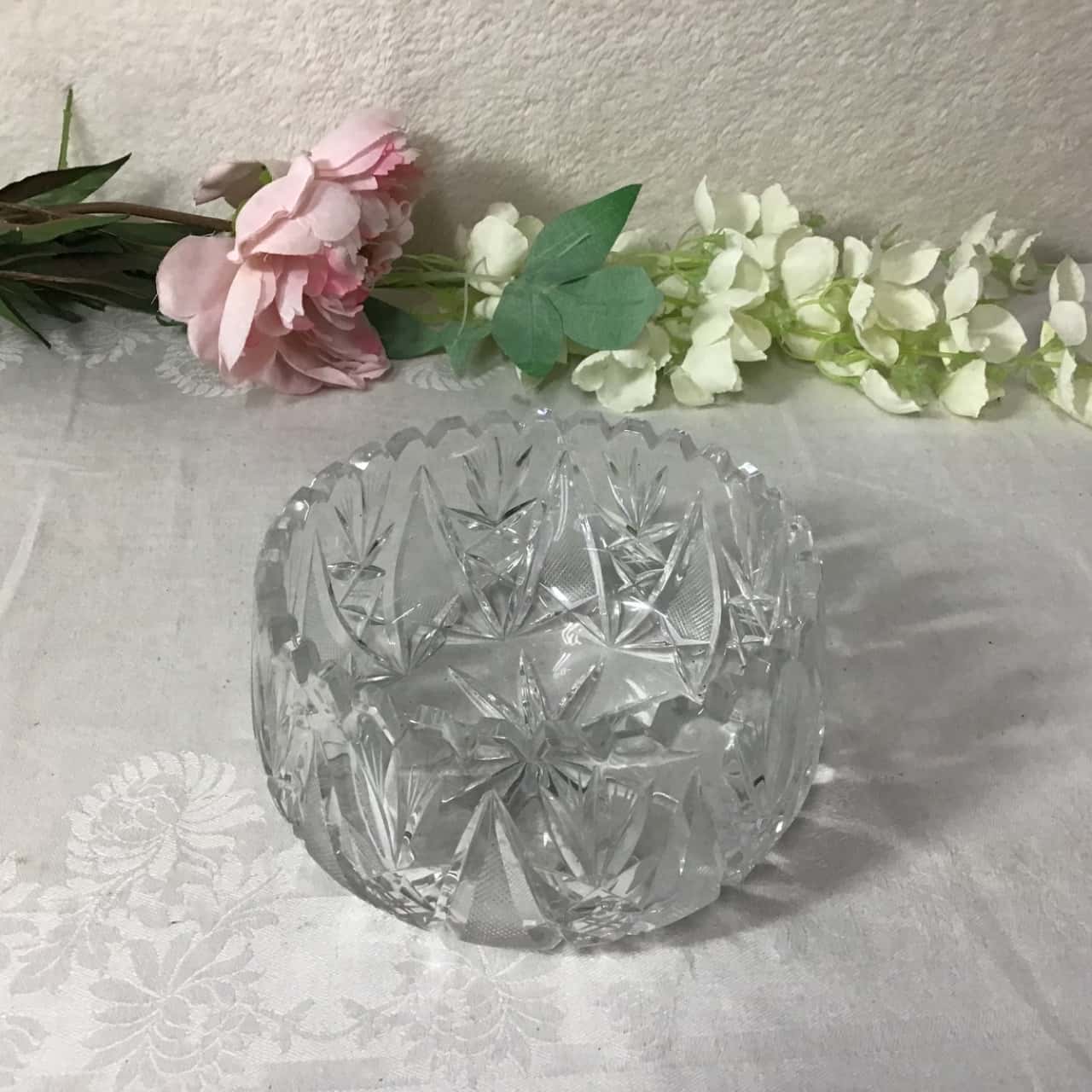 Decorative Crystal Cut Glass Round Bowl