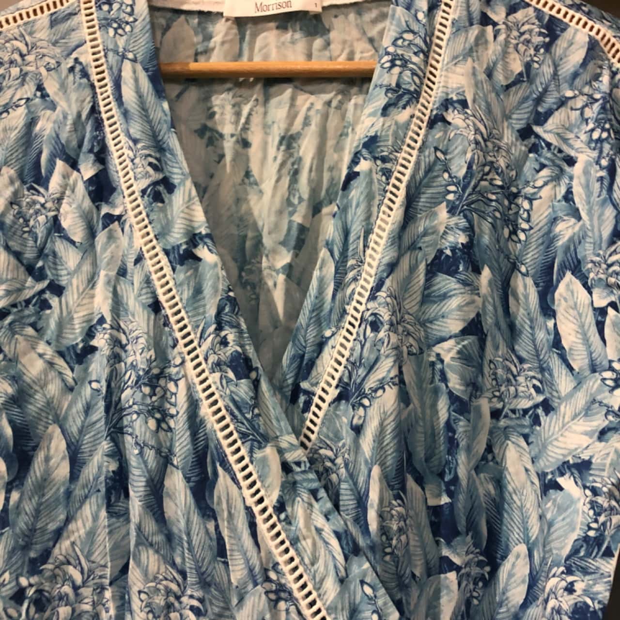 Morrison Size 1 Wrap Dress Wedgwood Blue (s)