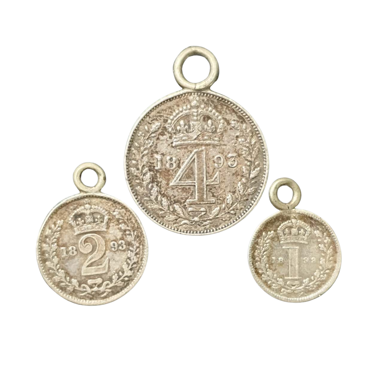 1893 Maundy Fourpence, Twopence & Penny Coins(s)