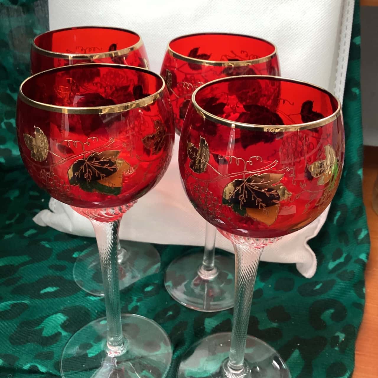 Bohemian Ruby Red Glasses (4)
