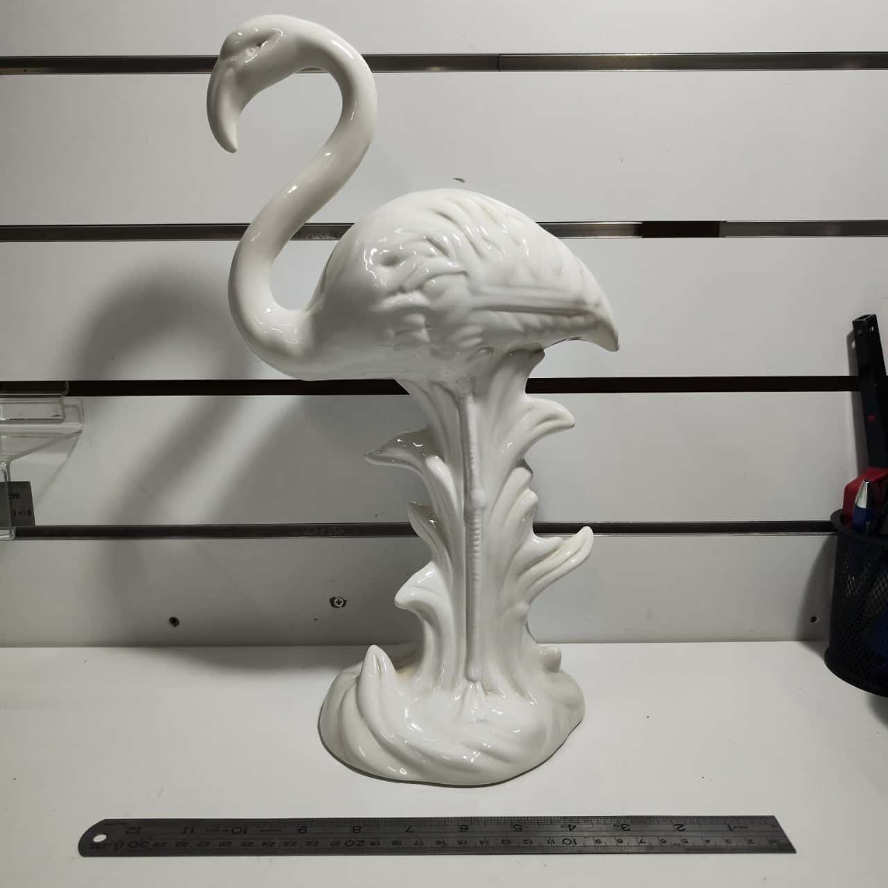 Porcelain Flamingo in white
