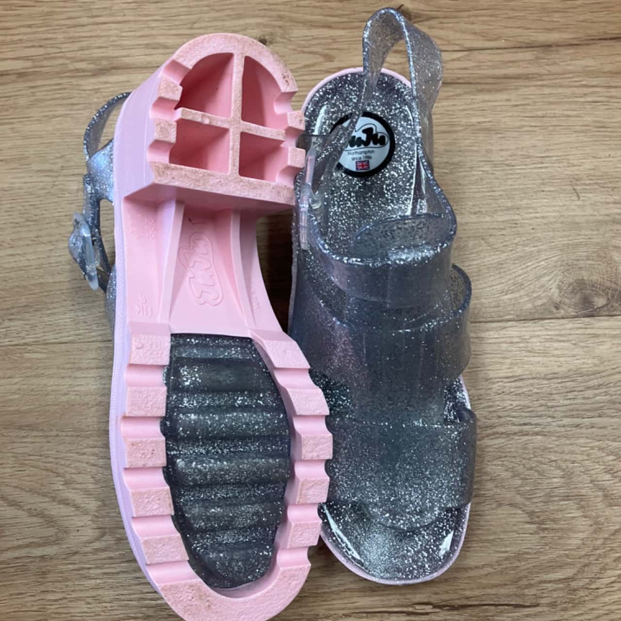 JuJu Northampton Jelly Shoes Size 7 (UK5) Pink / Silver
