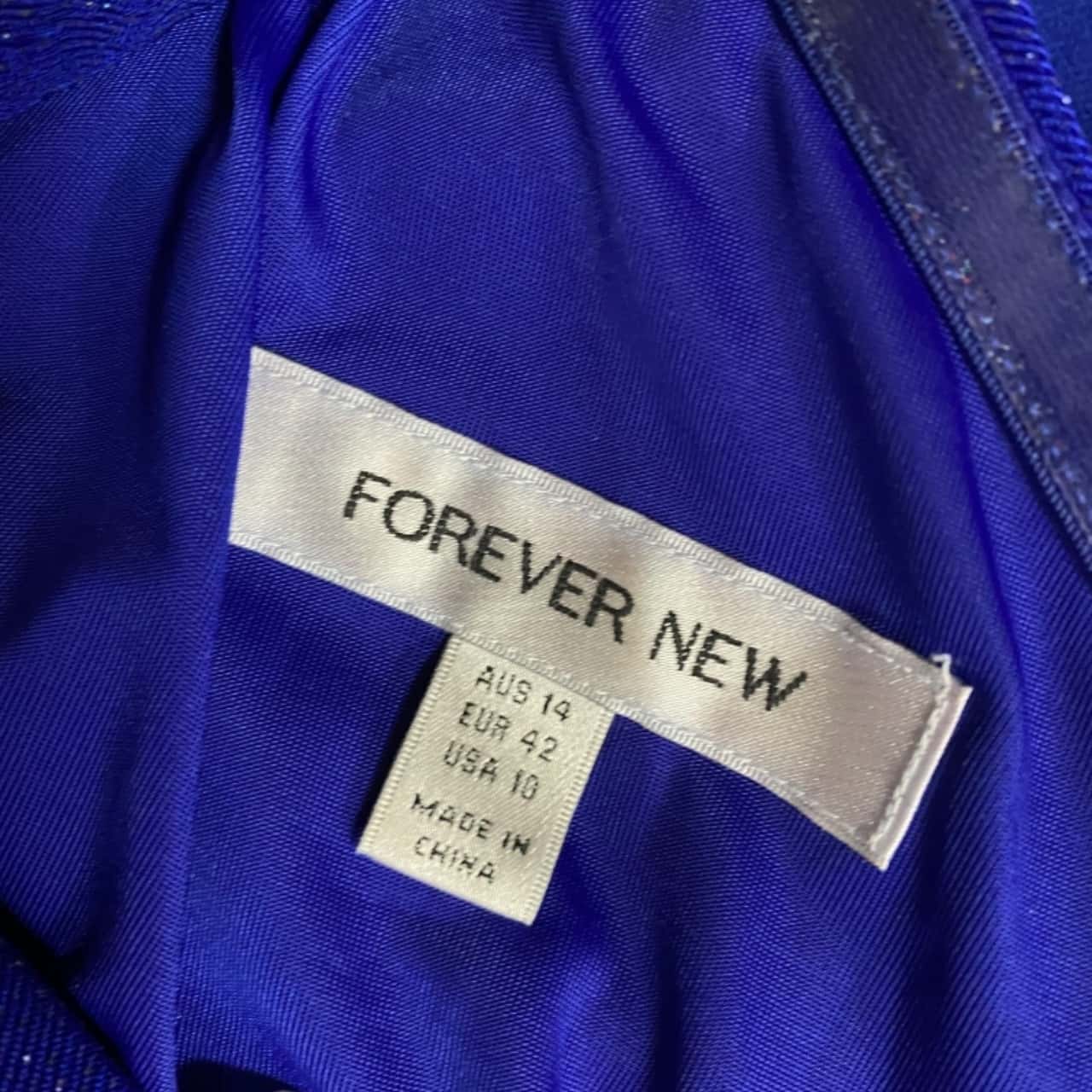 Forever New Womens Size 14 Off The Shoulder Long Dress Royal Blue (s)