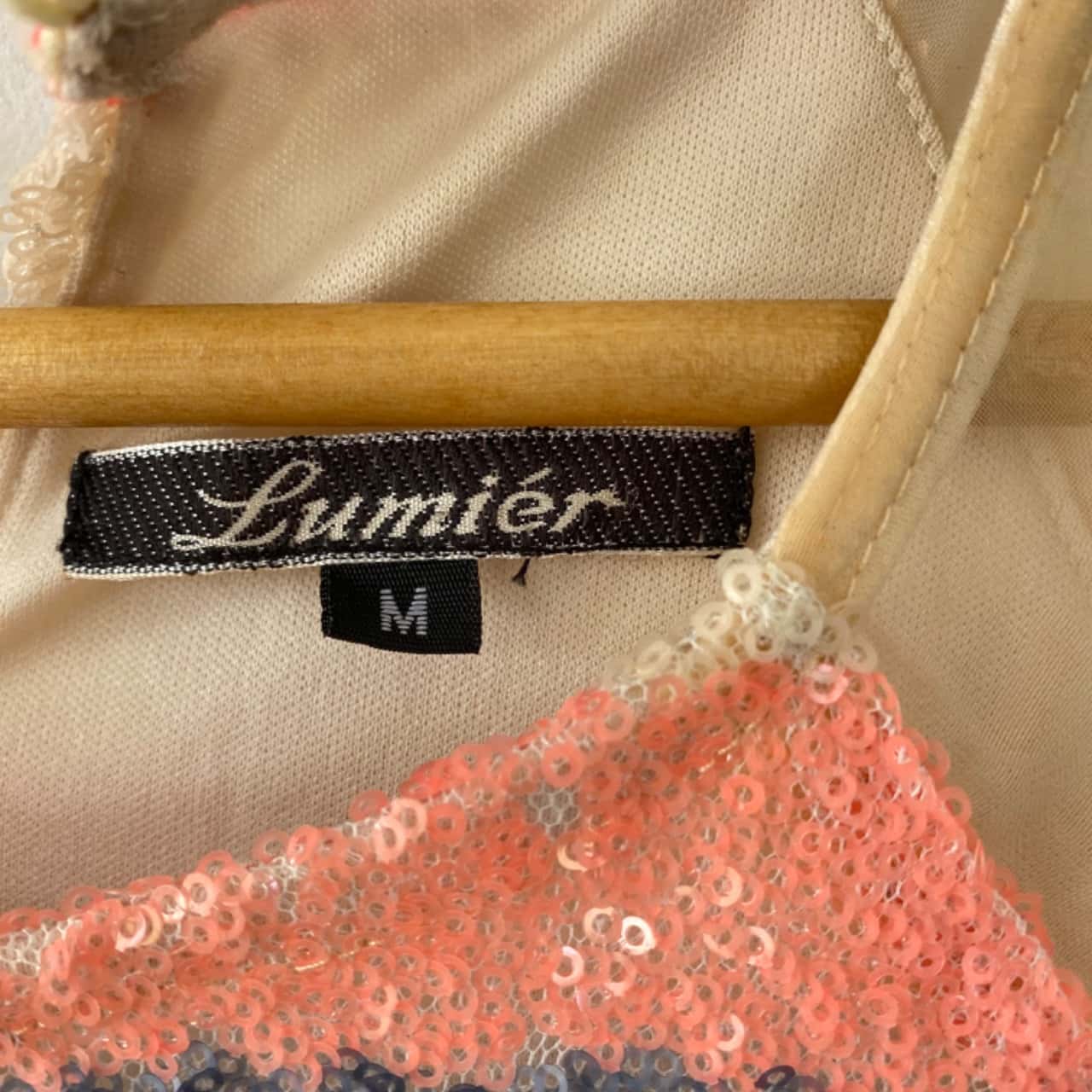 Lumier Orange Blue Striped Sequin Mini Dress Size 10 / M (s)