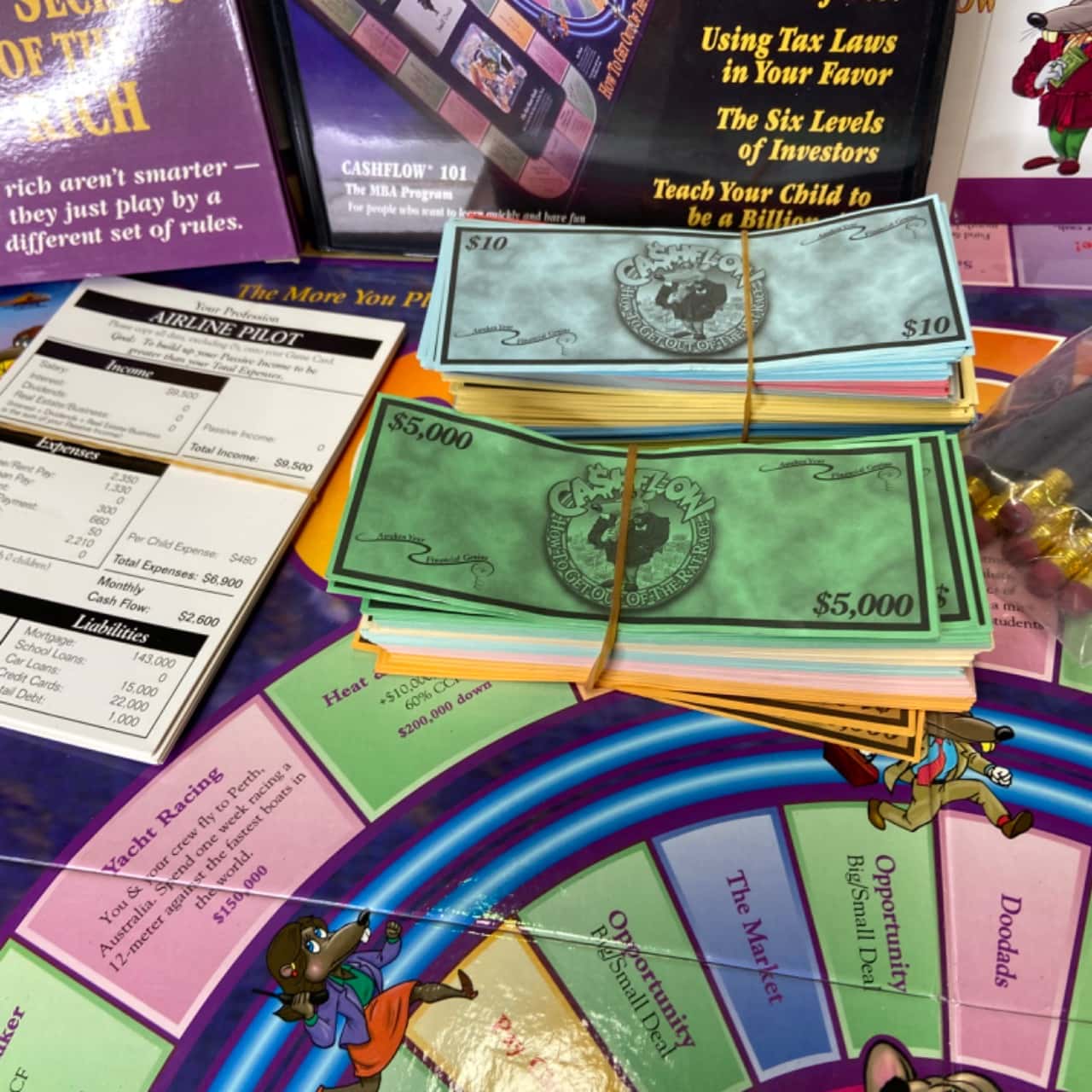 Cashflow Board Game With VHS Tape + Cassette Tapes Full Set(s)