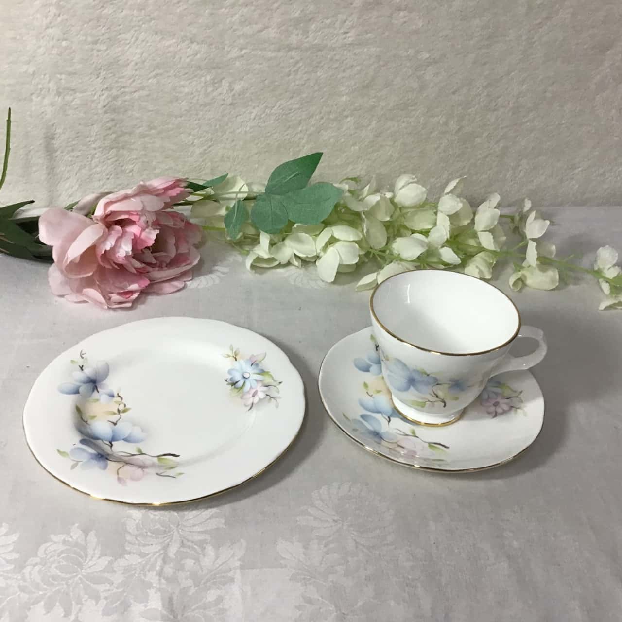 Mayell Staffordshire England Blue / Pink Floral Fine China China Cup ...