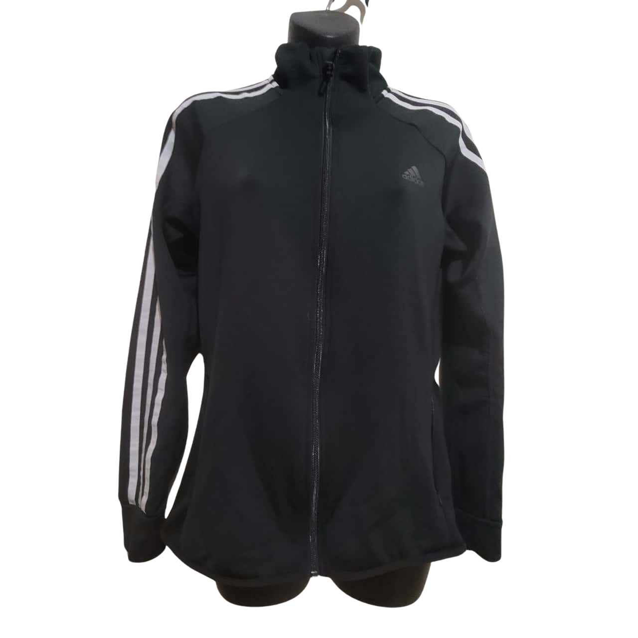 Adidas Womens Activewear Climalite 3 Stripe Jacket Size S Black/White(s)