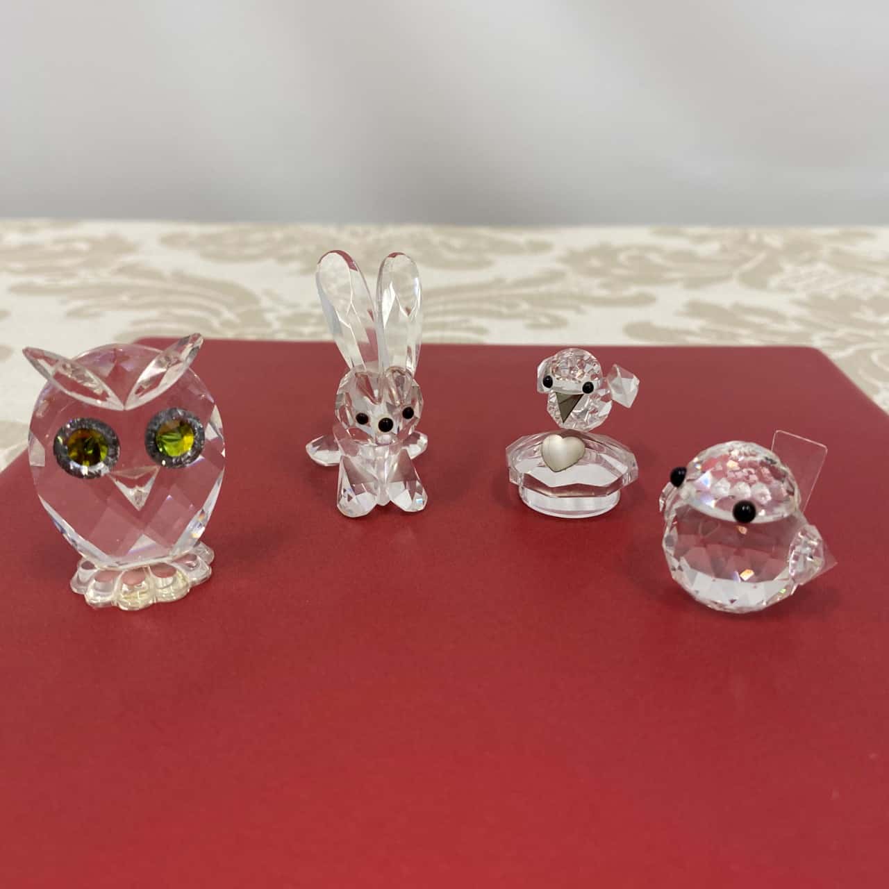 Glass/Crystal Figures 4 Pieces (2 of them Swarovski Mark/logo as shown ...