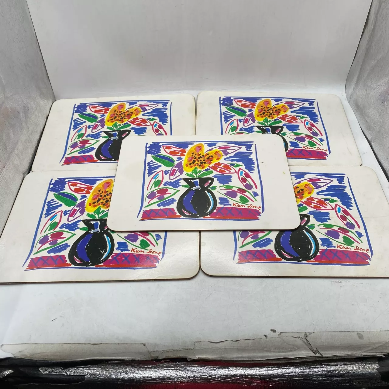 Set 6 Ken Done Vintage Drink Coasters PLUS 5 Placemats PLEASE READ ...