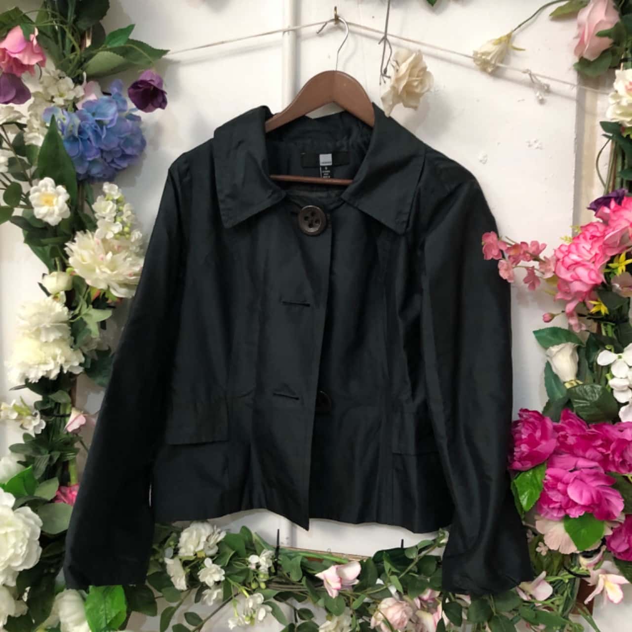 Verge Size S Black Raw Silk Jacket