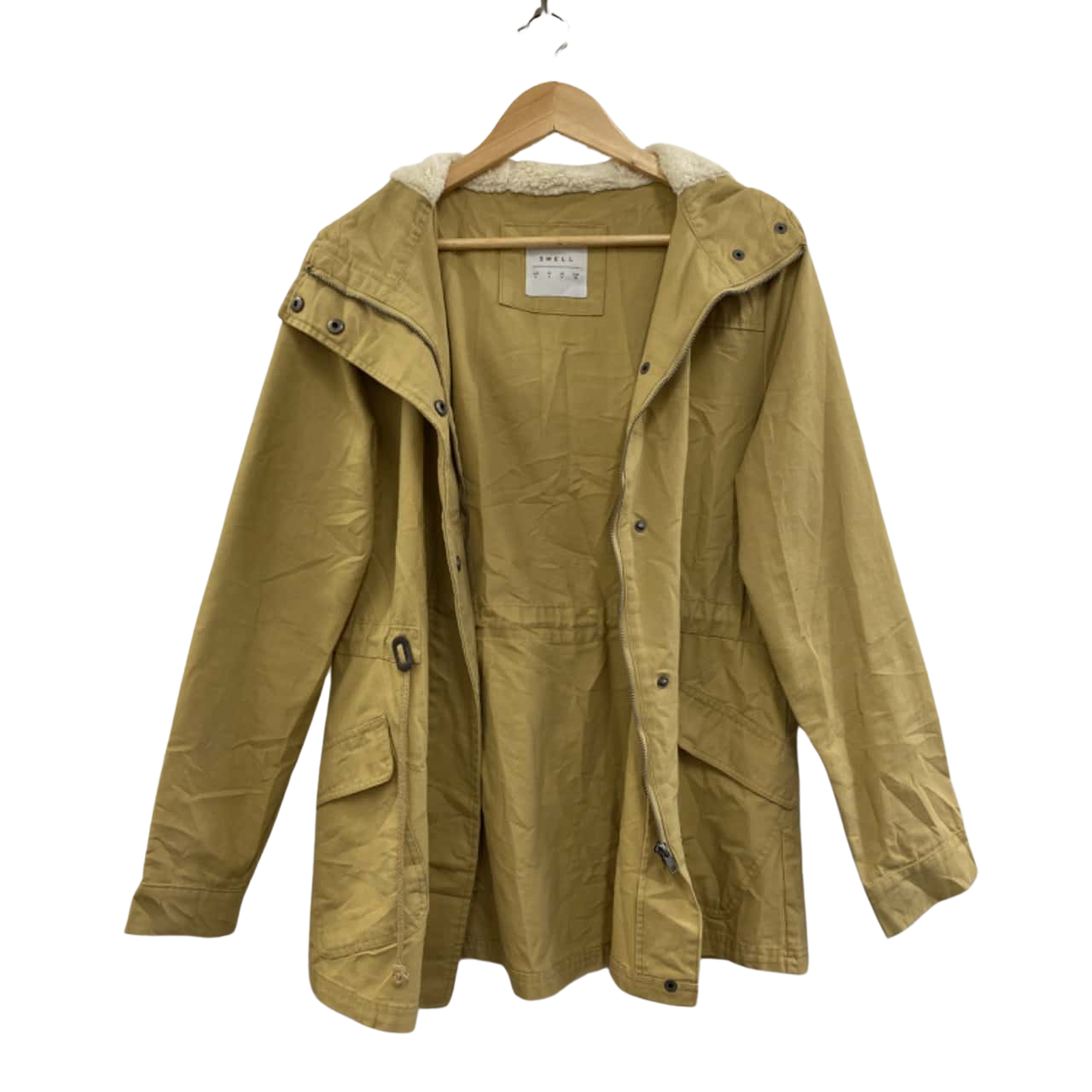 Swell Womens Jacket Size 8 Button Up / Front Zipper / Hood Jacket Beige ...