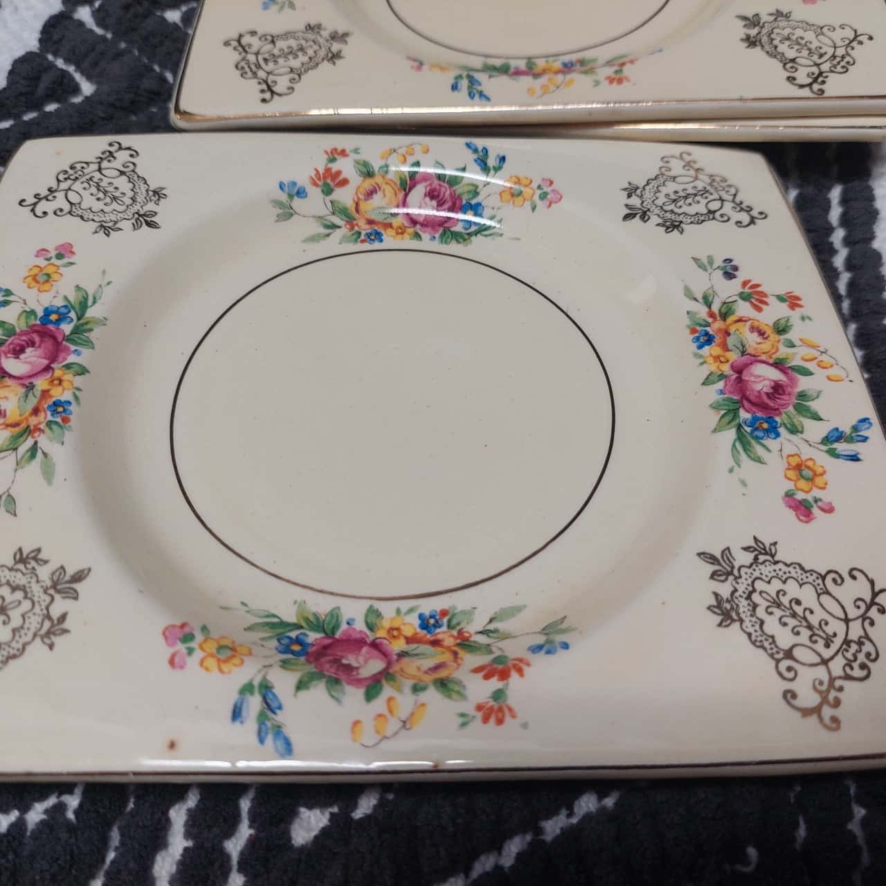 Vintage The Biarritz Royal Staffordshire Great Britain Plates x6 1930s(s)