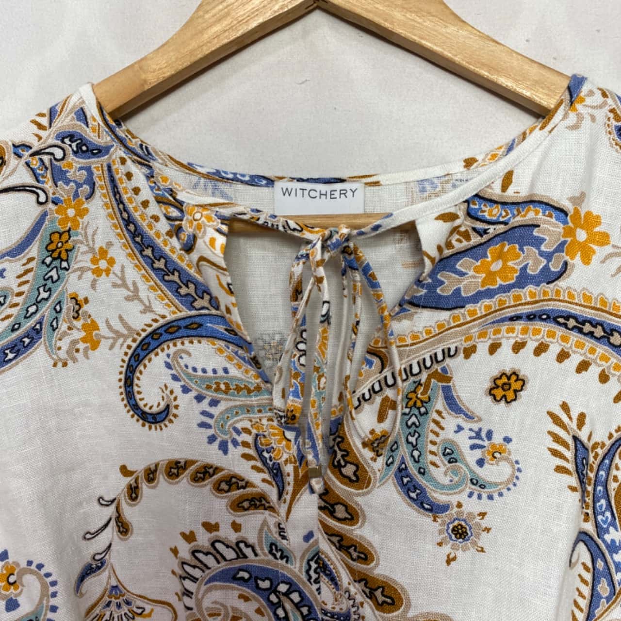 Women’s Witchery Size 14 Paisley Pattern Linen Mini Dress, BNWOT