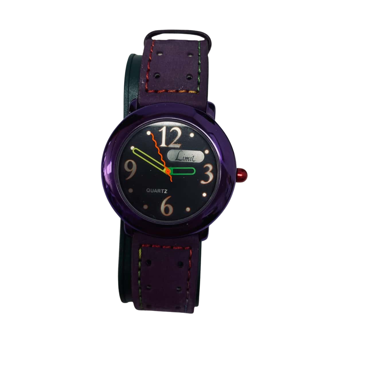 Vintage 1980s Limit Quartz Watch PC-21 19157 Purple Bezel & Band # ...