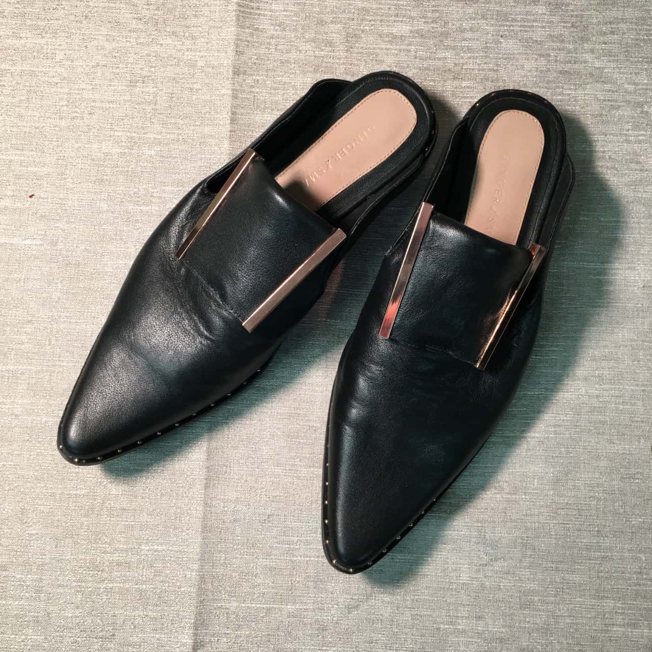 Ginger & Smart Womens Leather Loafers Size 40 / 9.5 Black with Rose ...