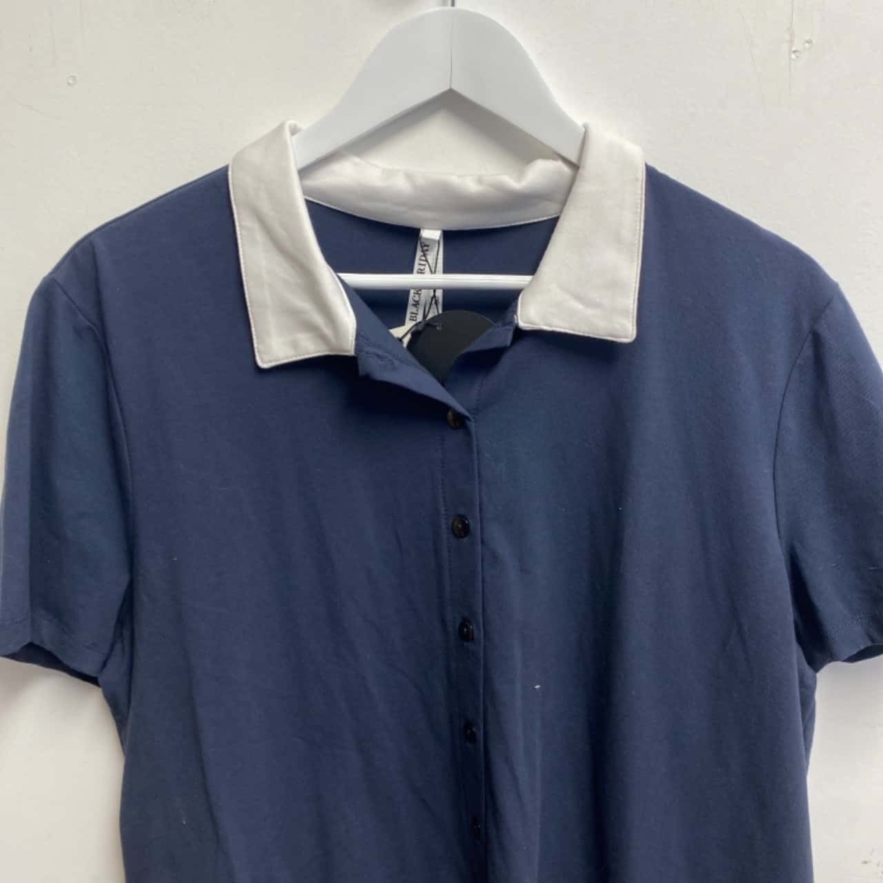 Black Friday Womens Size 18 Short Sleeve Shirt Blue / White