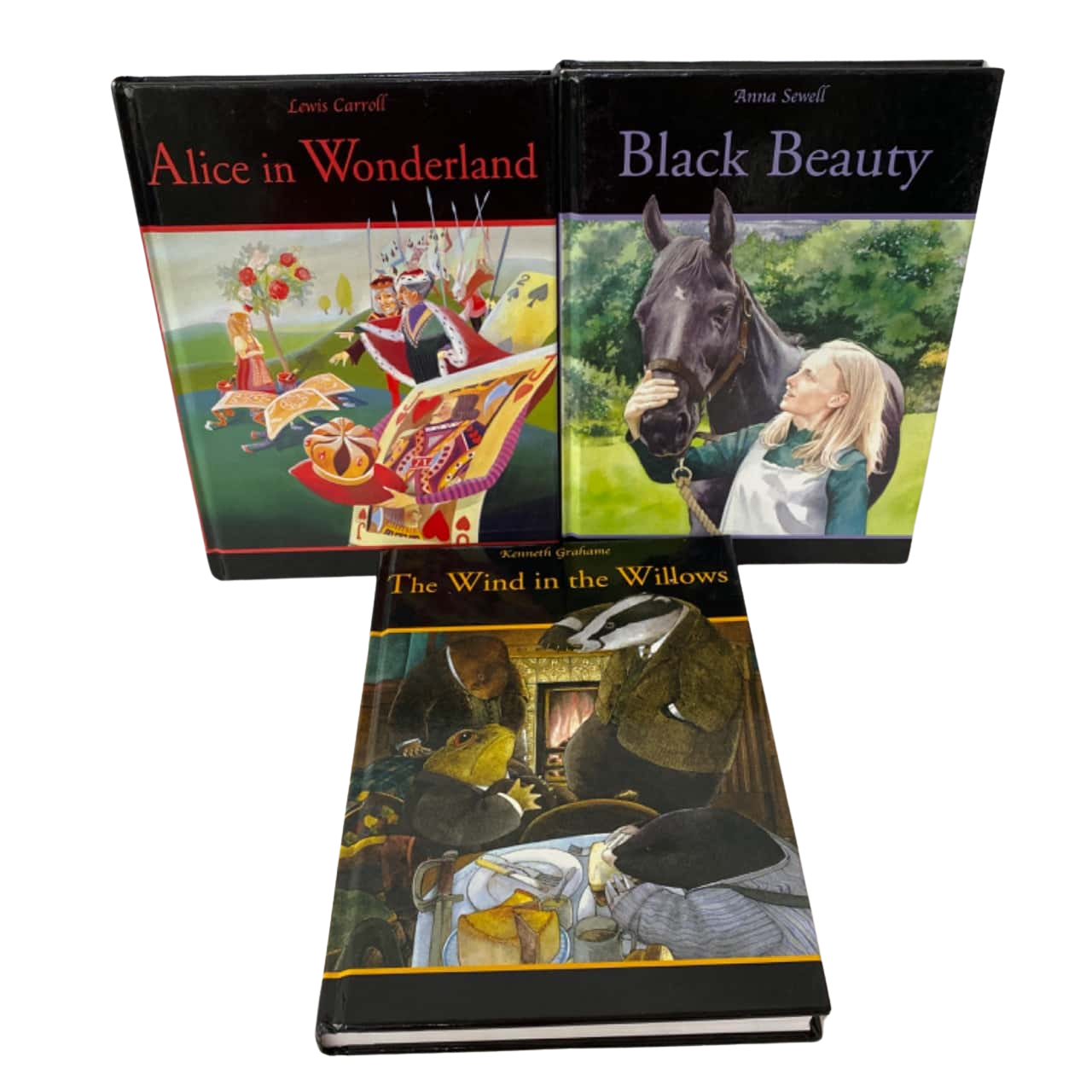 3 Hard Cover Classics By Five Mile Press Alice In Wonderland Black Beauty The Wind In The