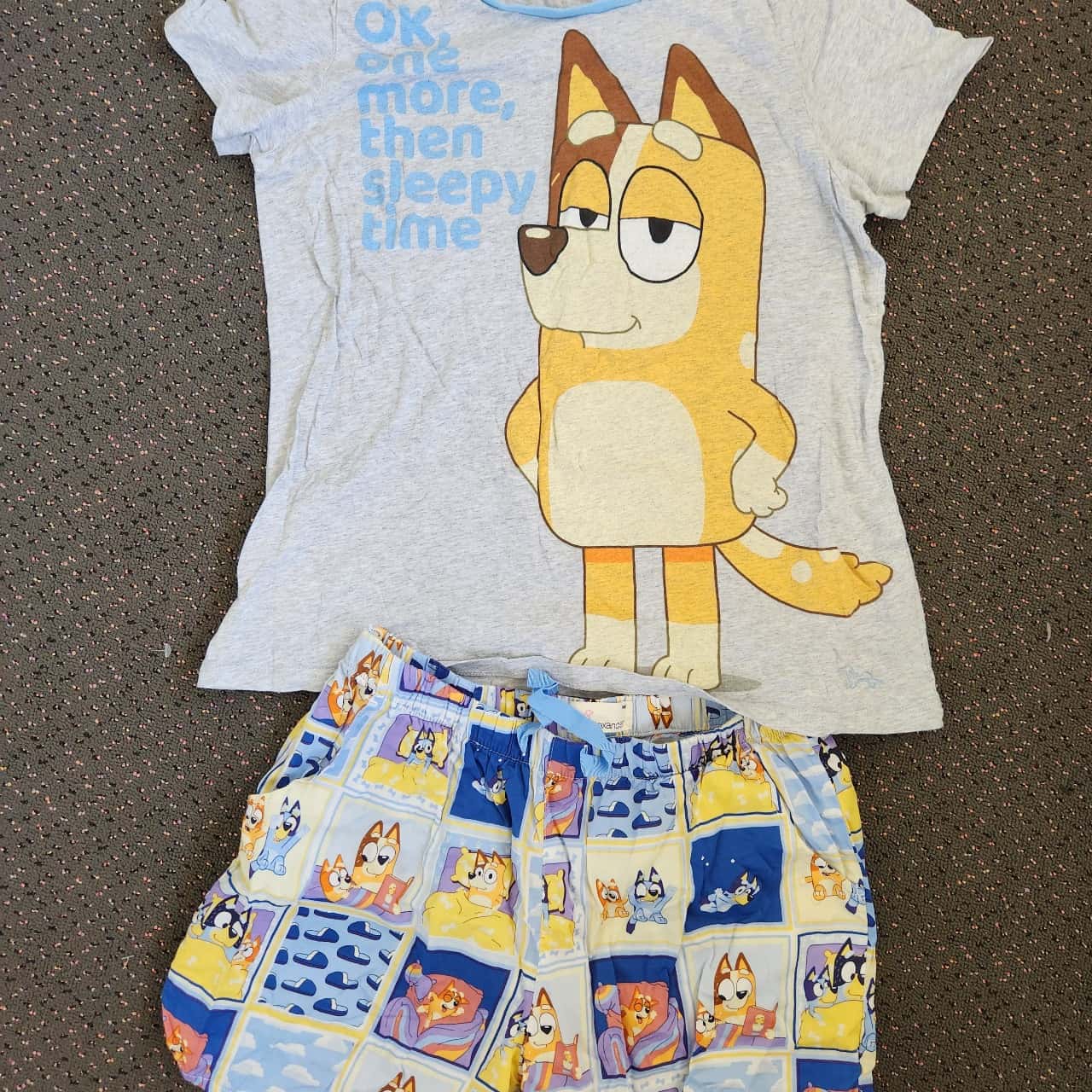 Peter Alexander Bluey Pyjamas Set Top and Shorts Size M(s)