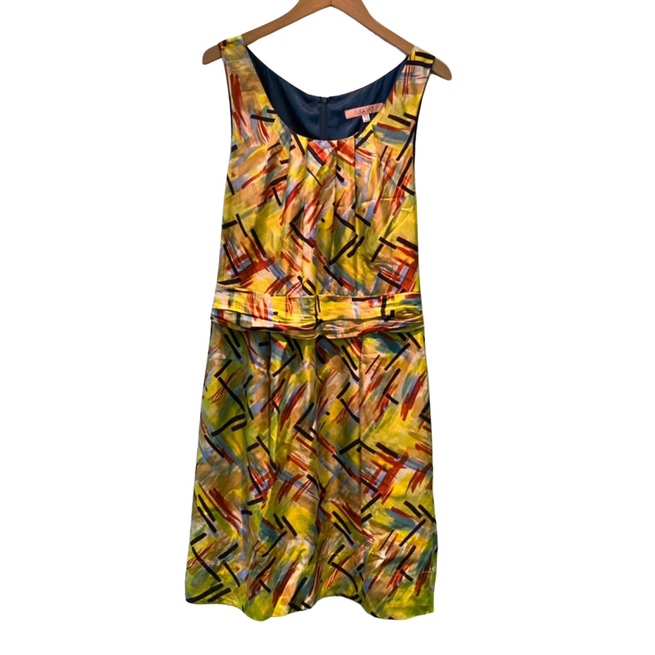 Lisa Ho Womens Size 14 Midi Dress Multicoloured / Pattern (s)
