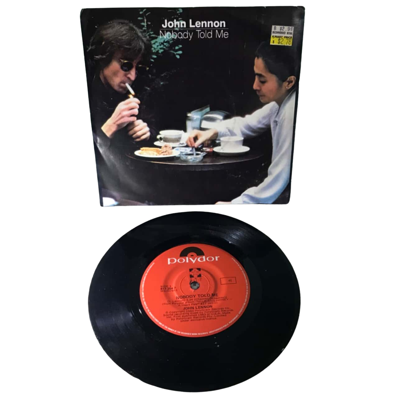 7” Vinyl John Lennon Nobody Told Me / Yoko Ono O’Sainty (s)