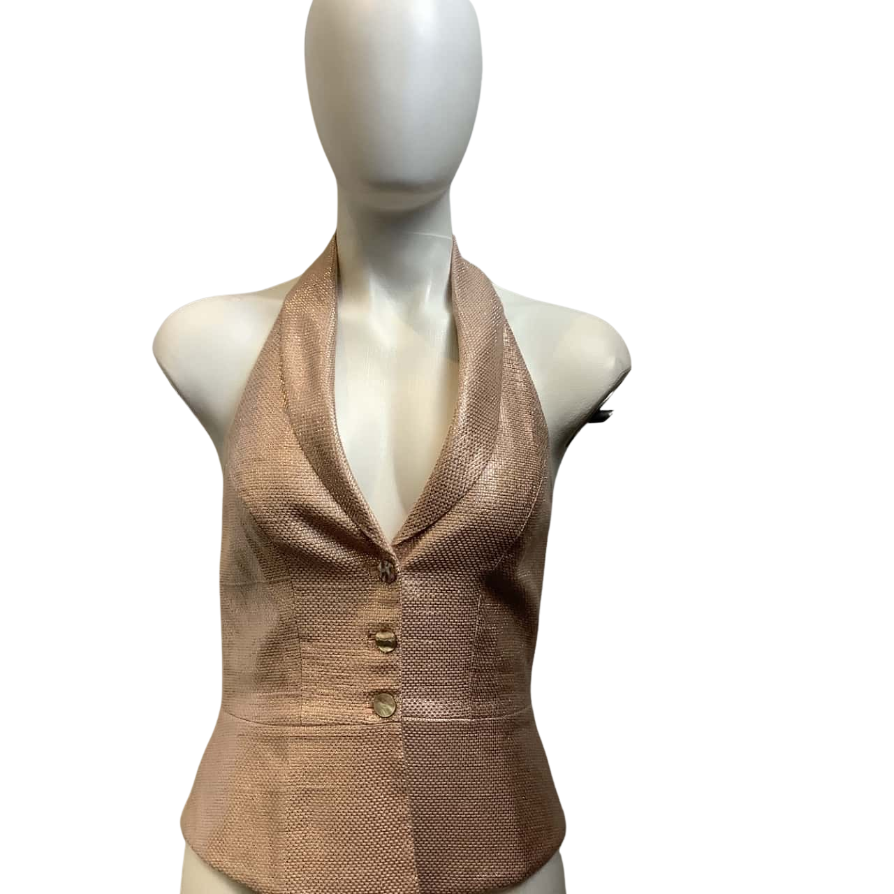 Sass & Bide Womens Size 8 Oasis Metallic Vest Peach (s)