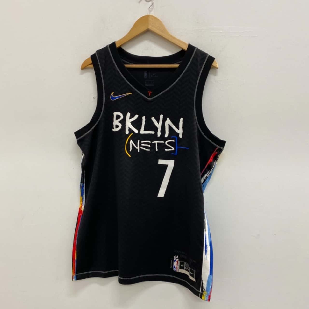 NBA Nike Bklyn Nets Durant Num 7 Unisex Size L Black Guernsey(s)