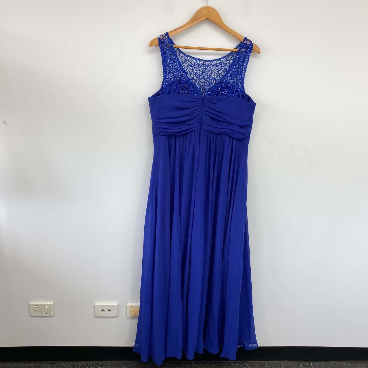 Miss Anne Navy Blue Embellished Maxi Dress Size 20