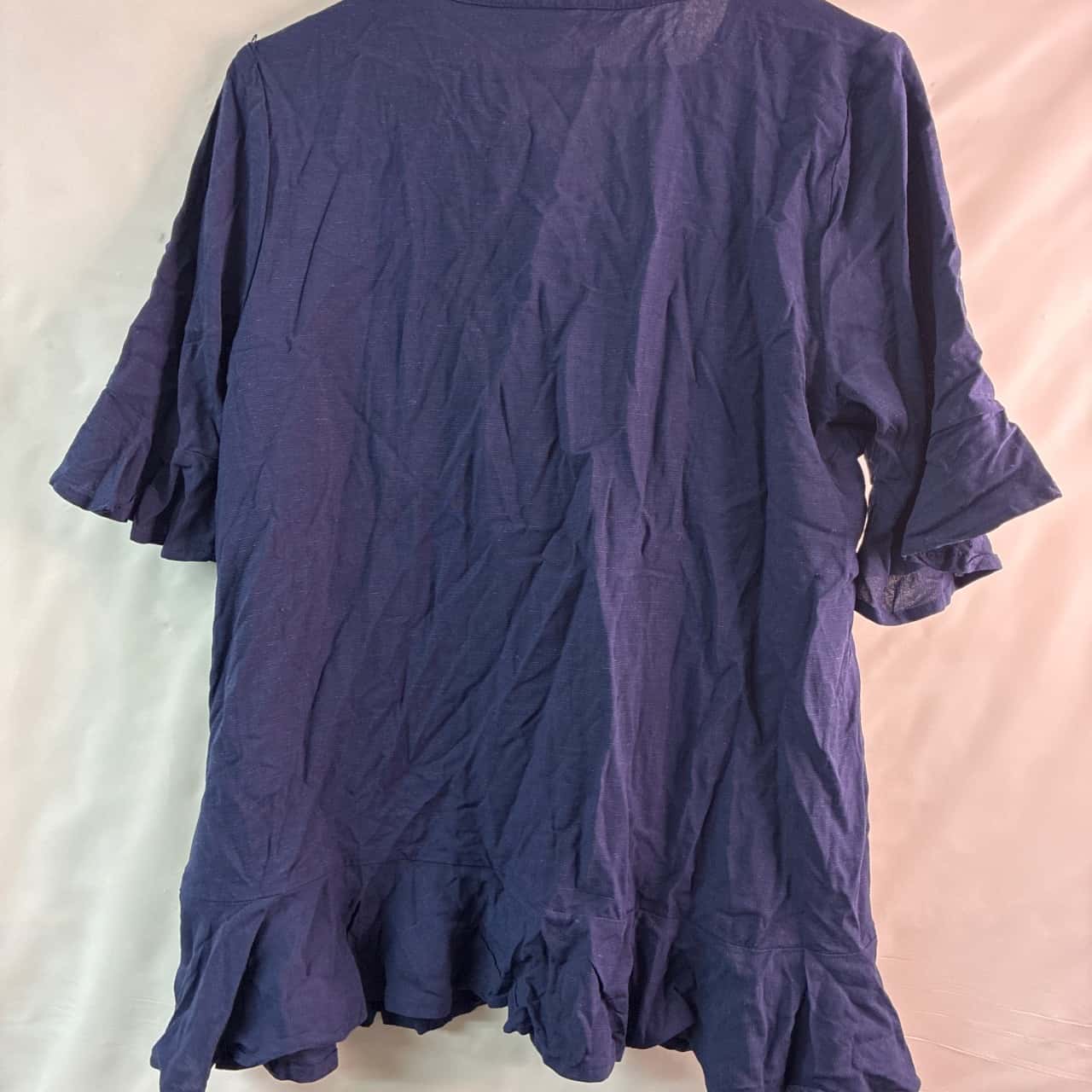 Rockmans Womens Size 14 3/4 Sleeve Top Navy Blue (s)