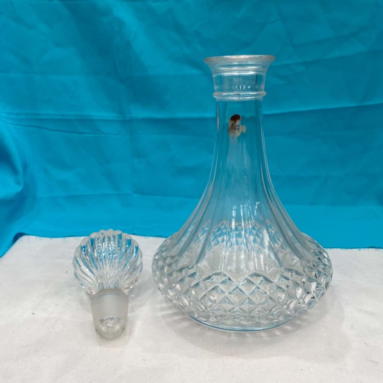 Crystal Decanter with Ball Lid Wrisky Brandy Made In France