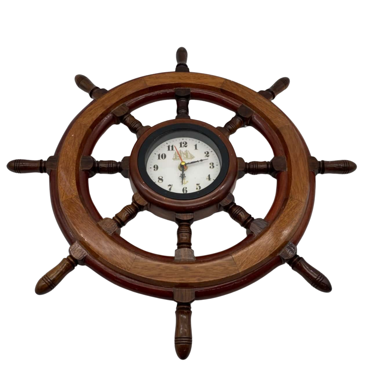 Vintage Wooden Ship Wheel 50cm Wall Clock
