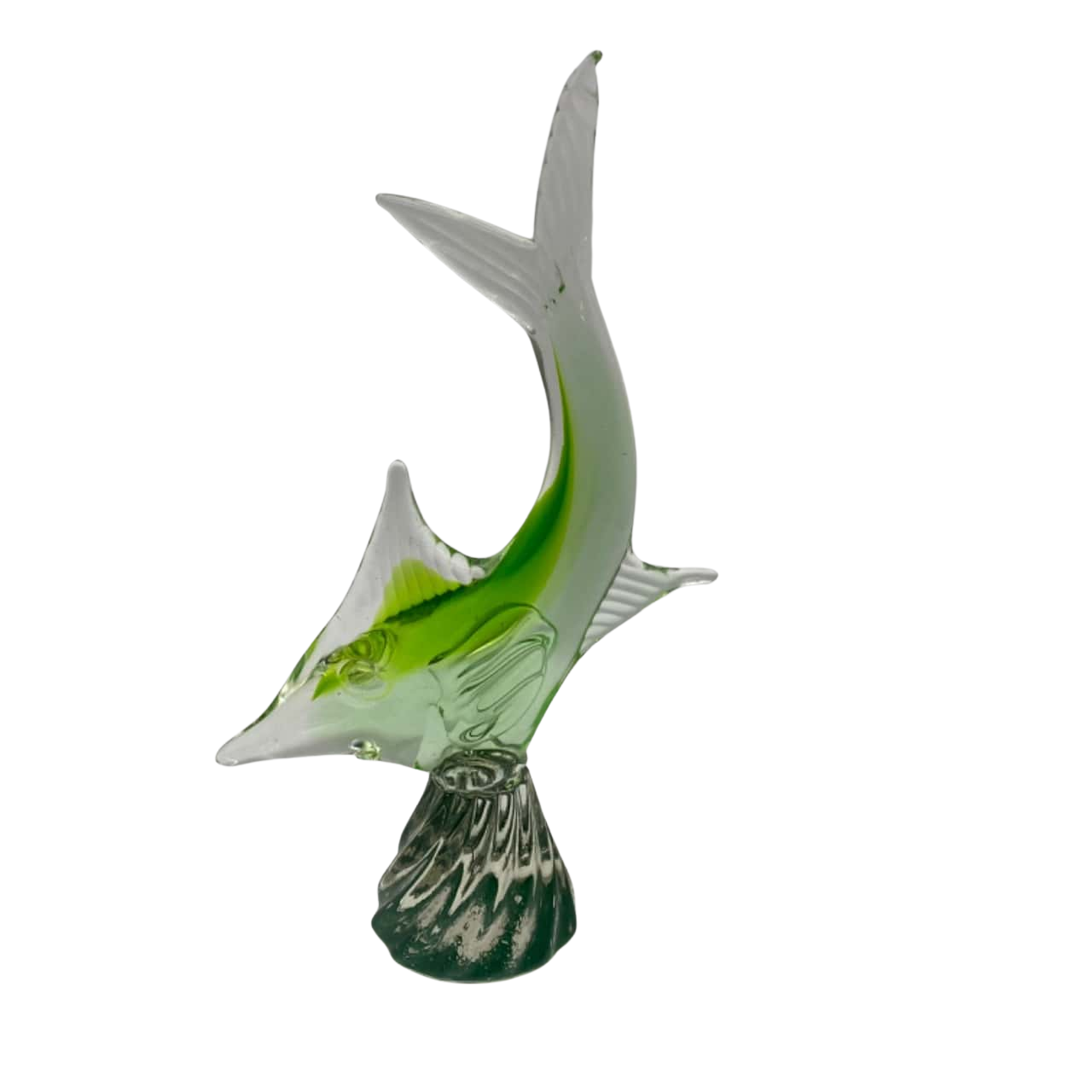 Green/ Clear Glass 31cm Fish Figurine (s)