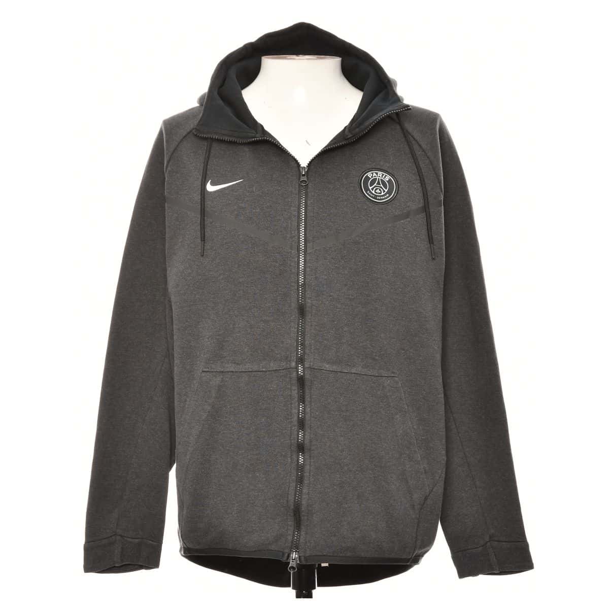 Nike Mens Size XL PSG Paris Saint Germany Zip Hoodie Grey (s)