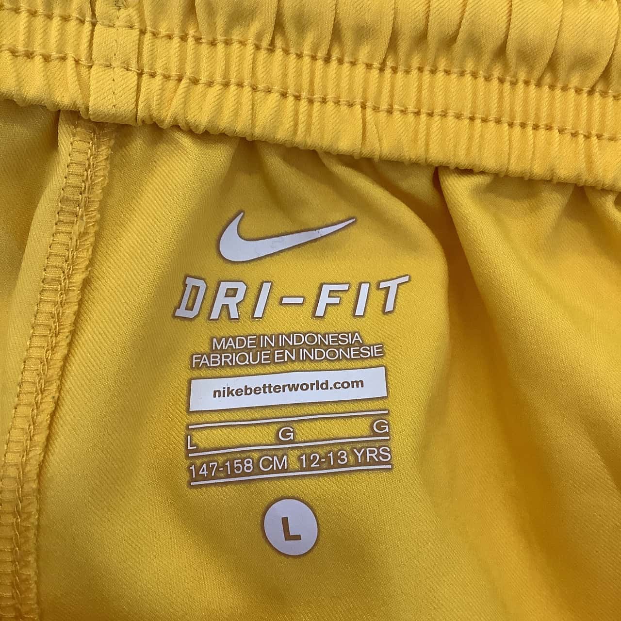 Nike Dri-Fit Kids Size 12-13 yo Brasil #10 Yellow Sports Shorts(s)