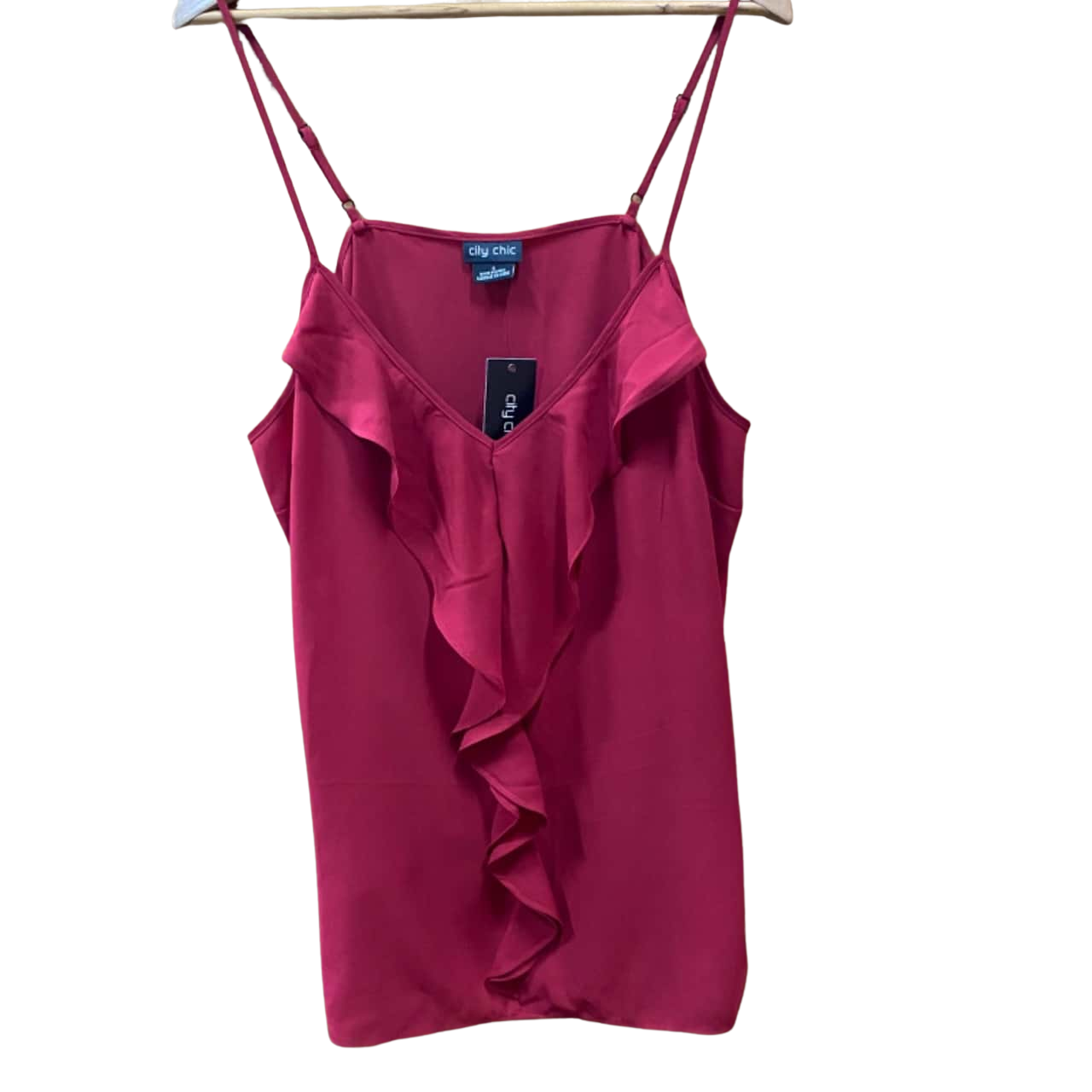 City Chic Red Ruffle Cami Size S(s)