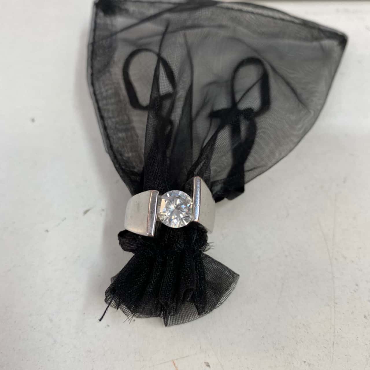 Womens Sterling Silver 925 CZ Ring