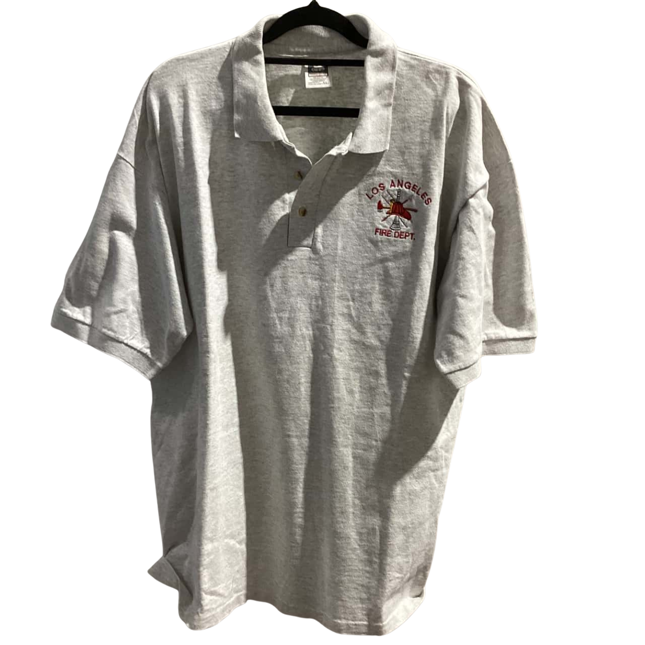Mens Size XL Polo Shirt Grey Los Angeles Fire Dept