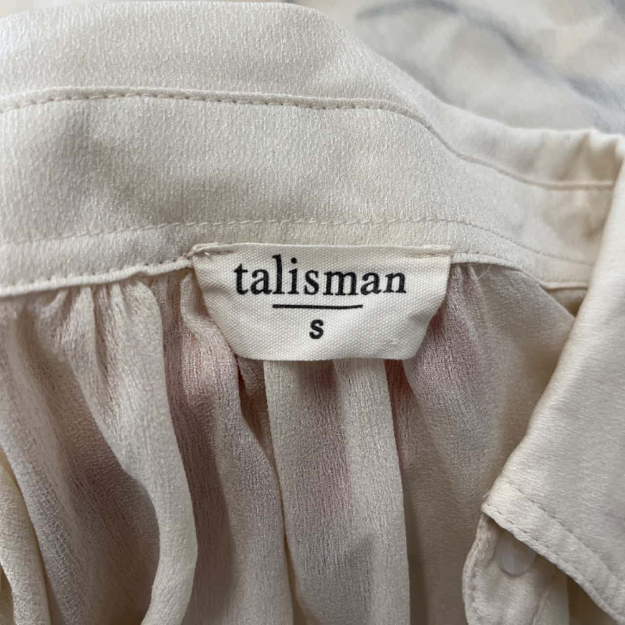 Talisman Cream ‘Freedom’ Sheer shirt Size S(s)