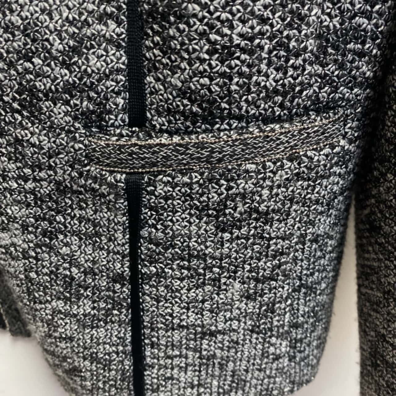 Liz Jordan Size 18 Textured Piping Detail Zip Jacket Black / Grey