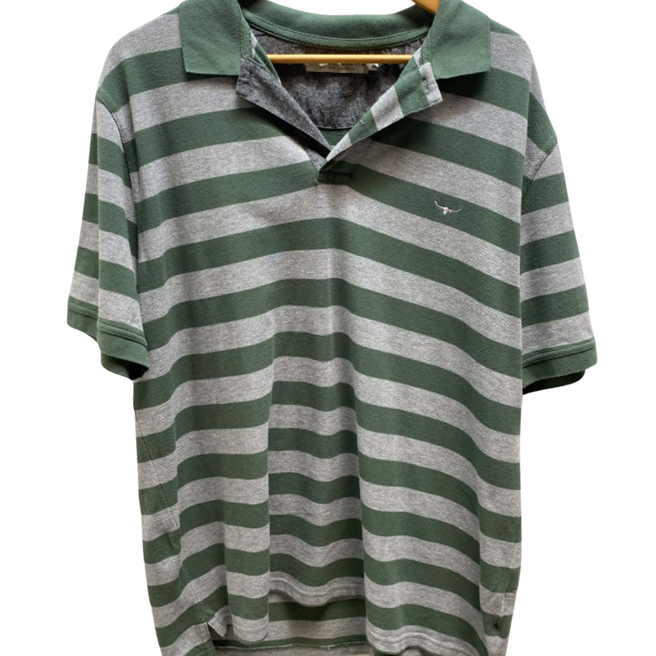 R.M. Williams Mens Green Striped Polo(s)