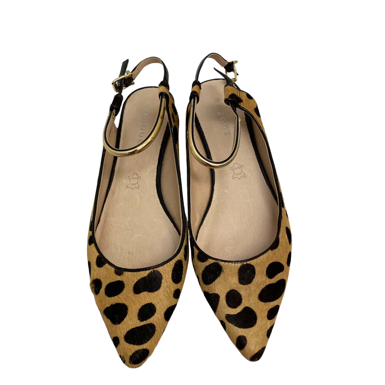 Basque Leopard Print Pony Hair Shoe. Size 38.5