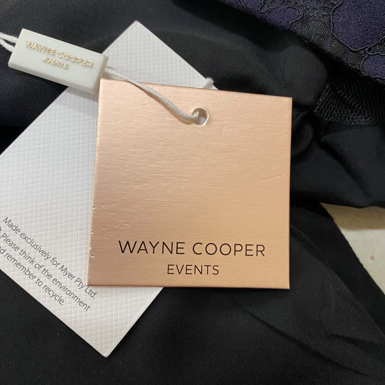 Wayne Cooper Womens Size 12 Off The Shoulder Dress Navy Blue