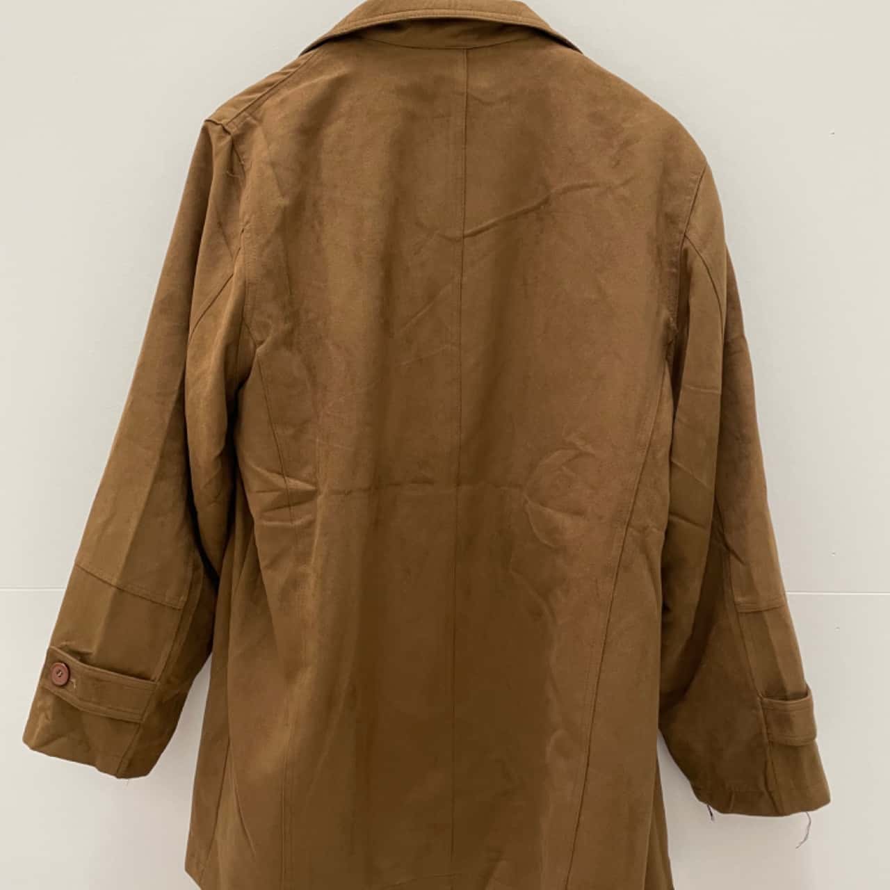 Boss Hugo Boss Unisex Size L Front Zipper Leather Jacket Brown (s)