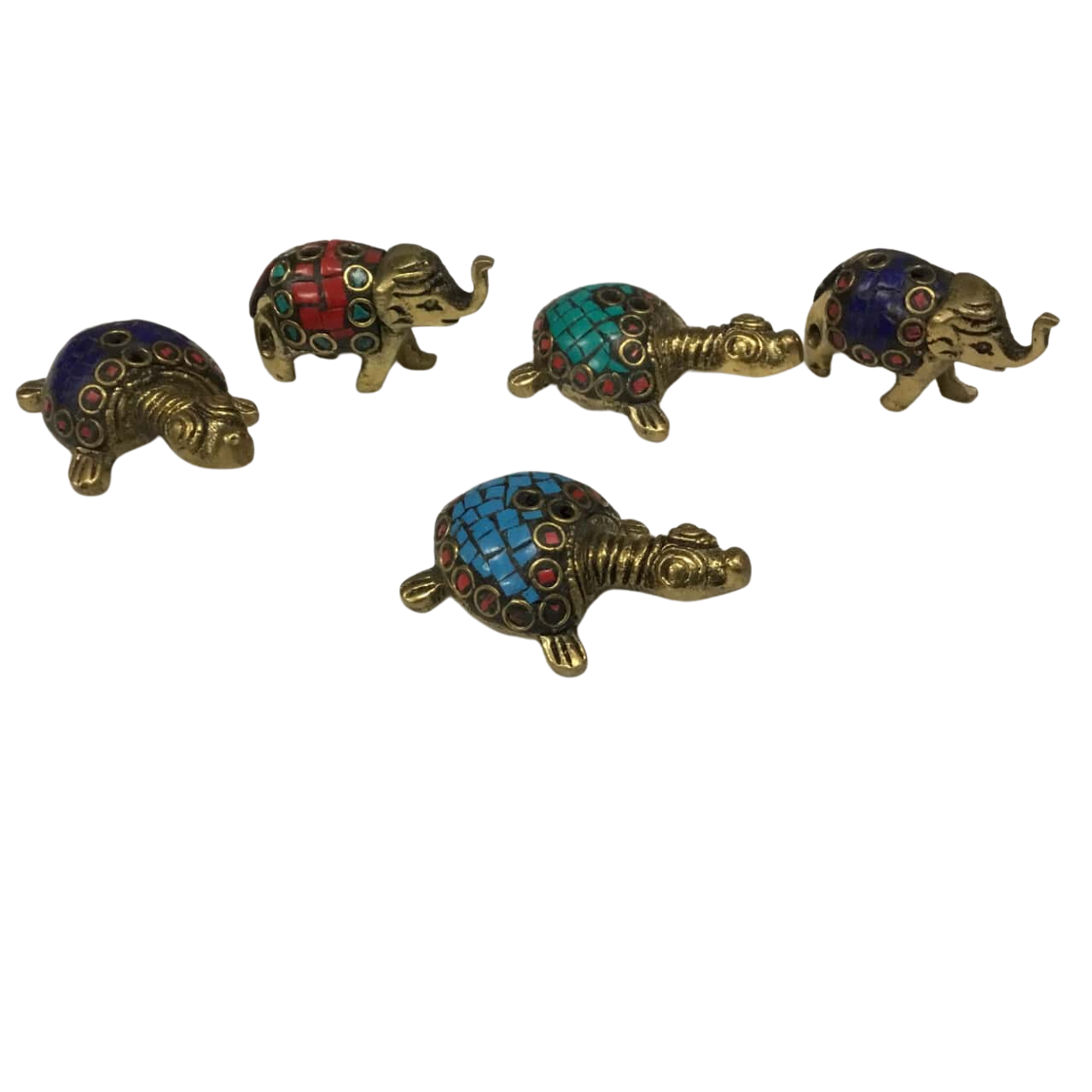 Turtles x 3 & 2 x little Elephants Approx 4.5 x 2cm(s)