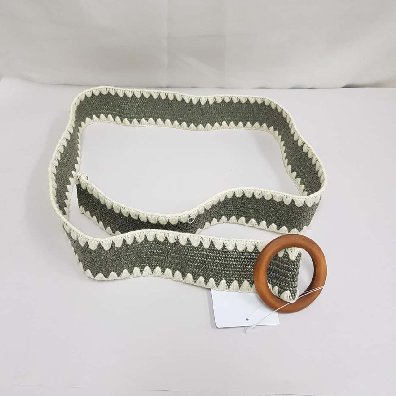 Susan Belt Cream / Green 114cm